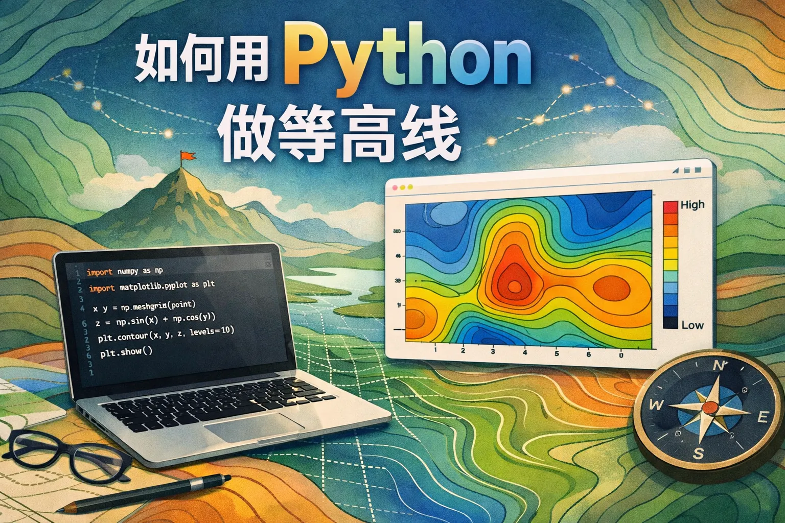 如何用Python做等高线
