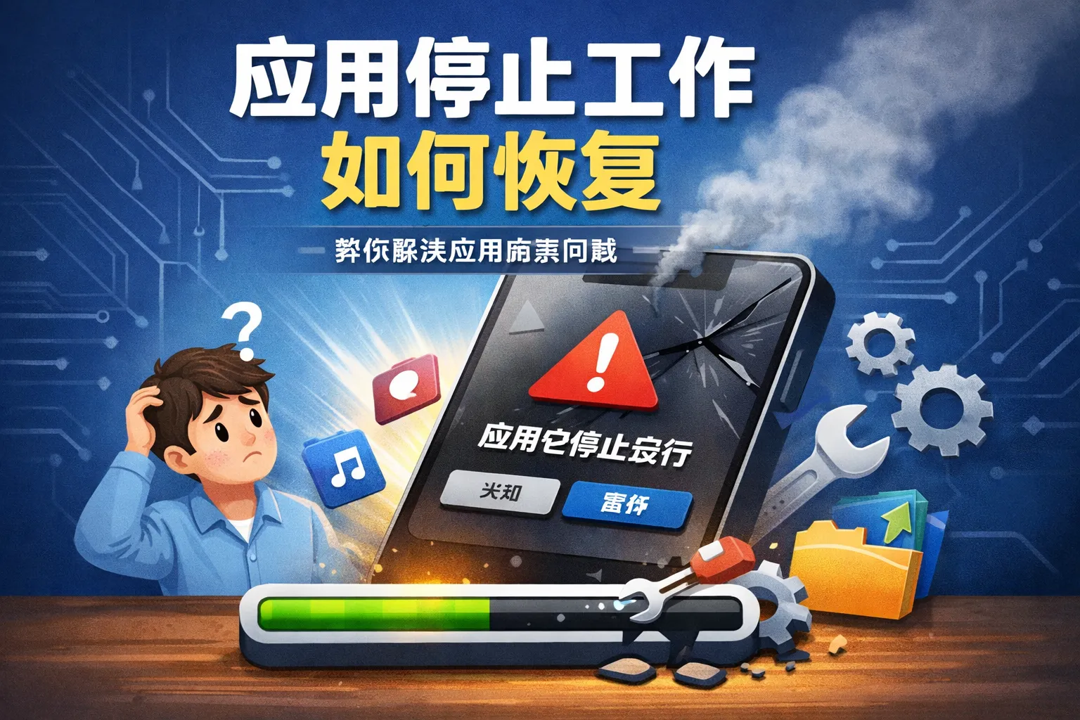 应用停止工作如何恢复