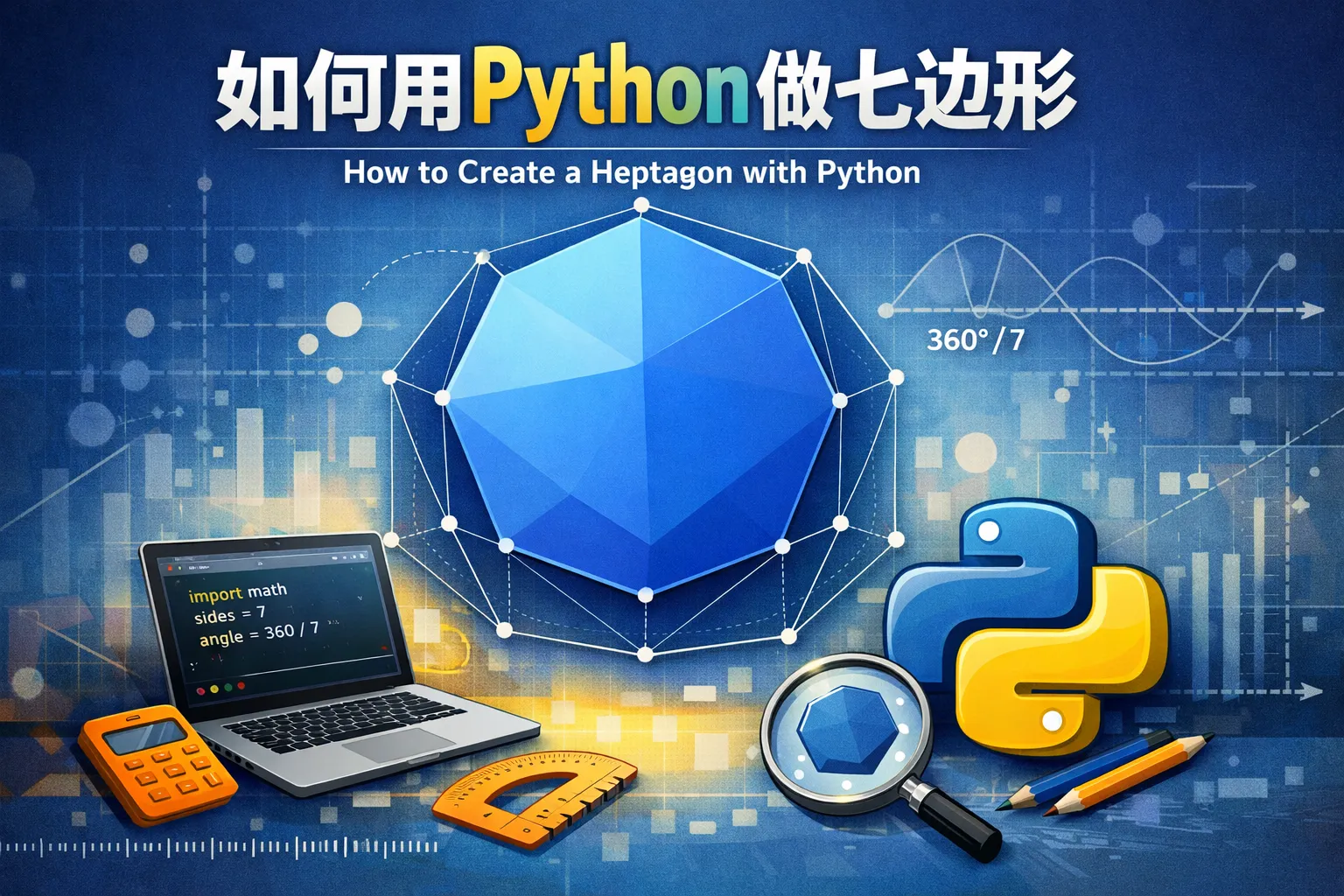 如何用python做七边形