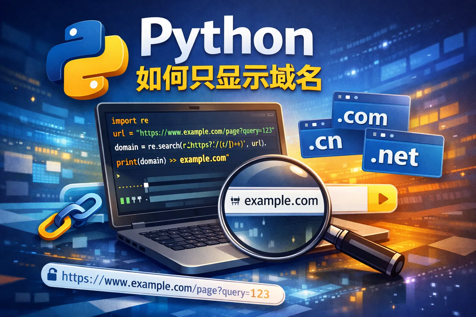 python如何只显示域名