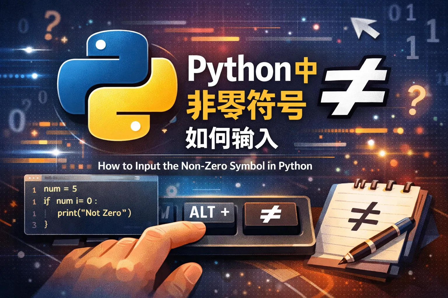 python中非零符号如何输入
