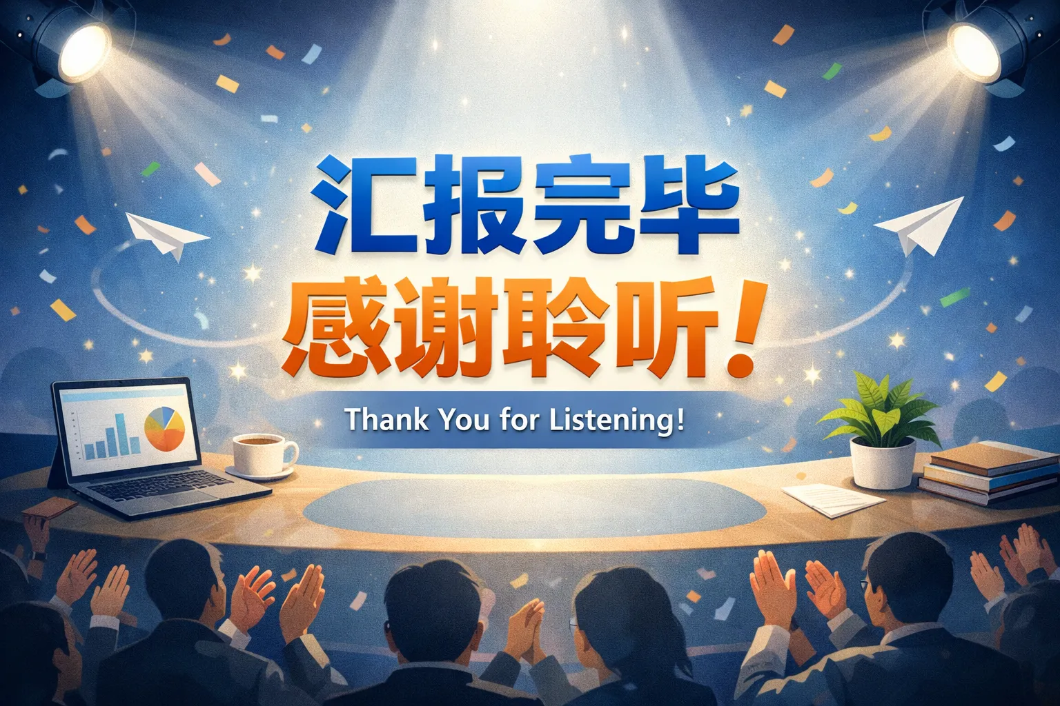 ppt汇报完毕如何结尾