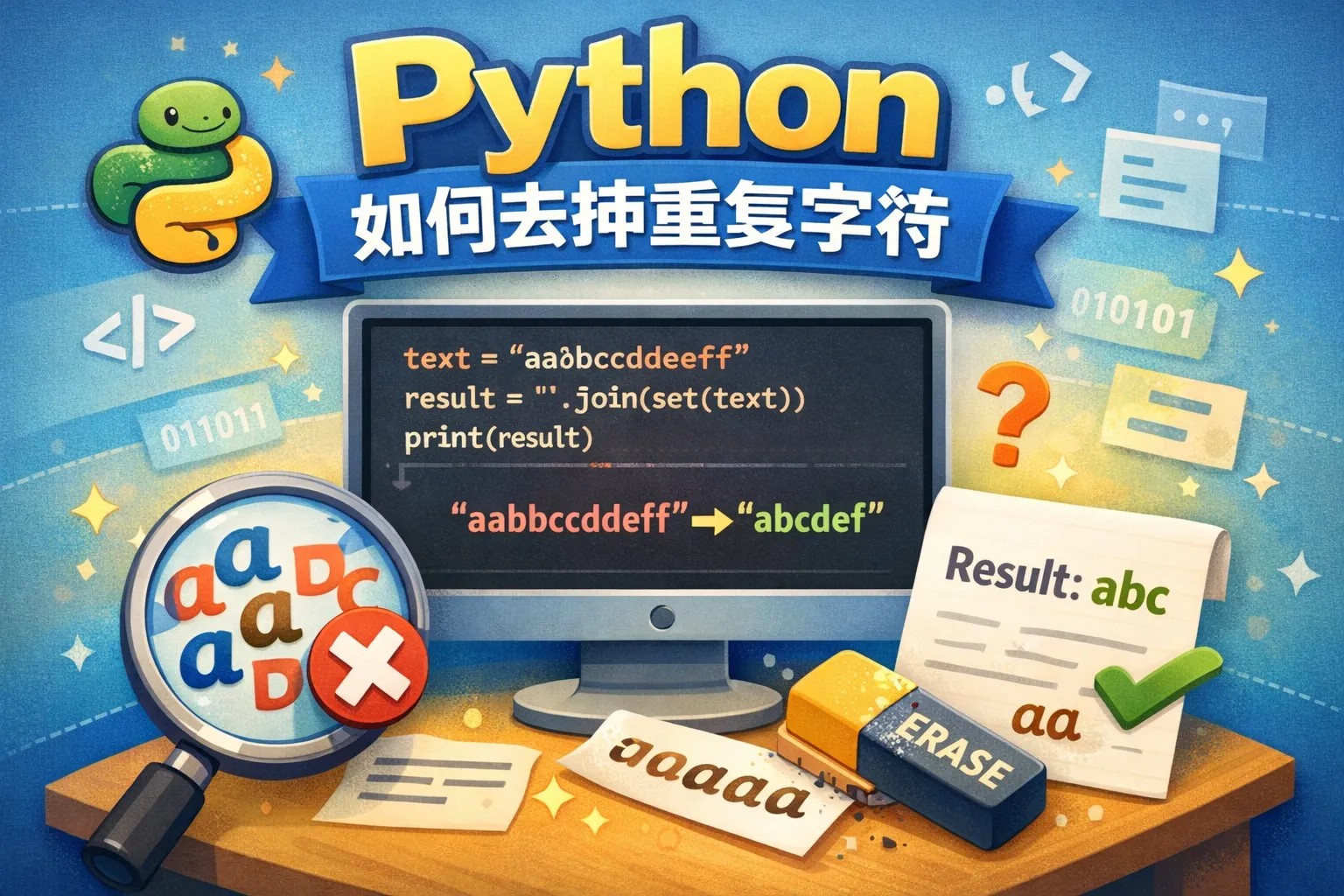 python如何去掉重复字符