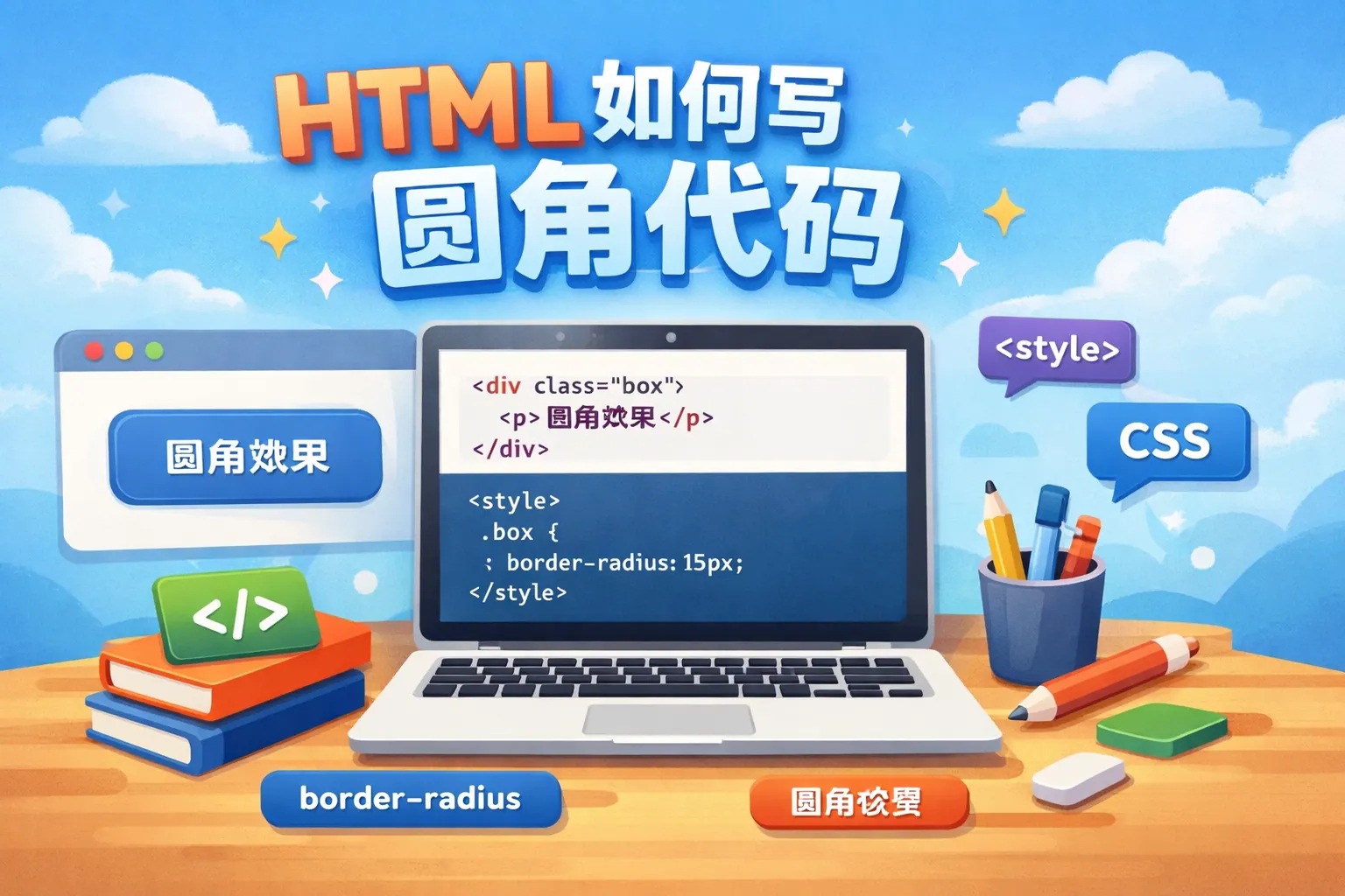 html如何写圆角代码