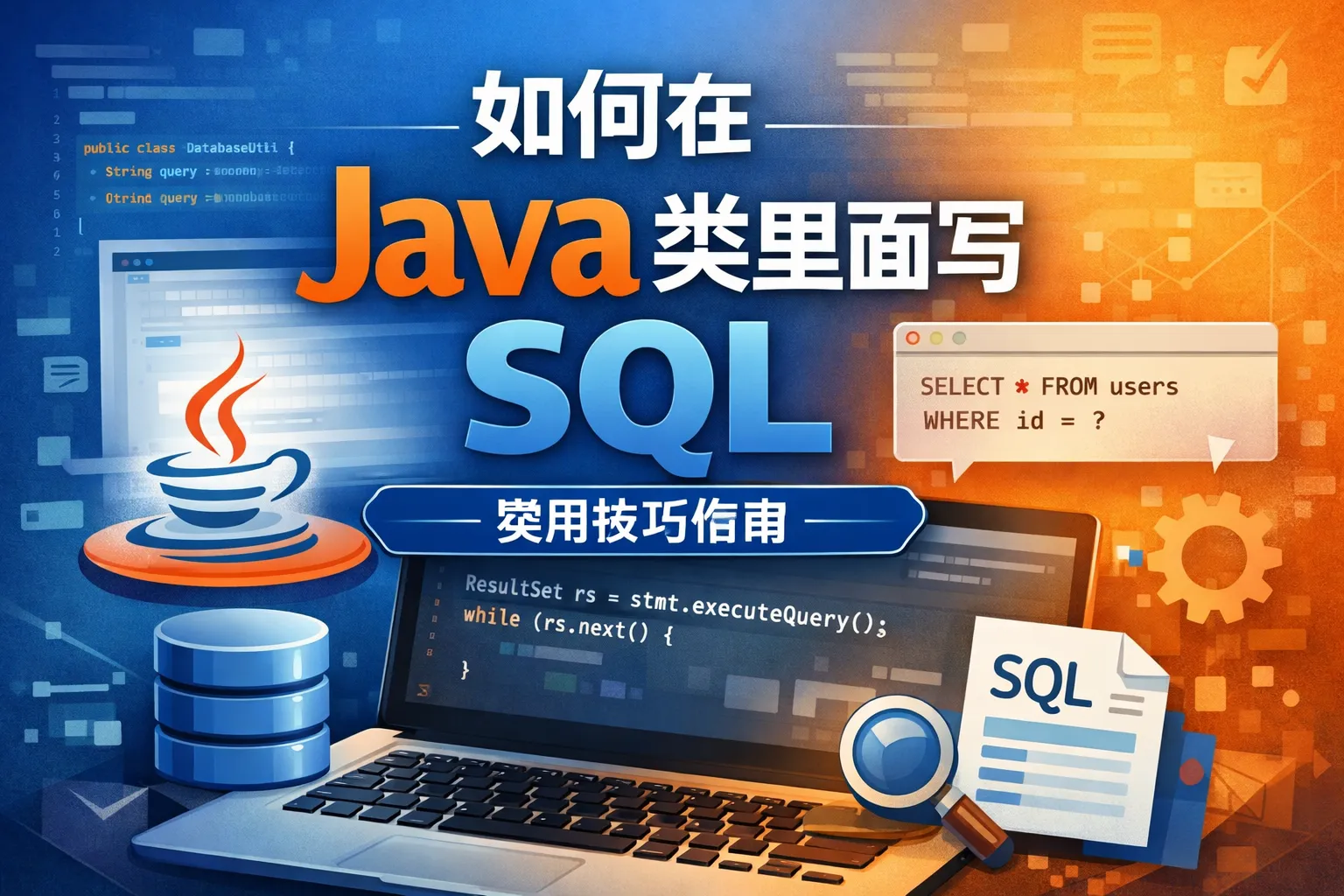 如何在java类里面写sql