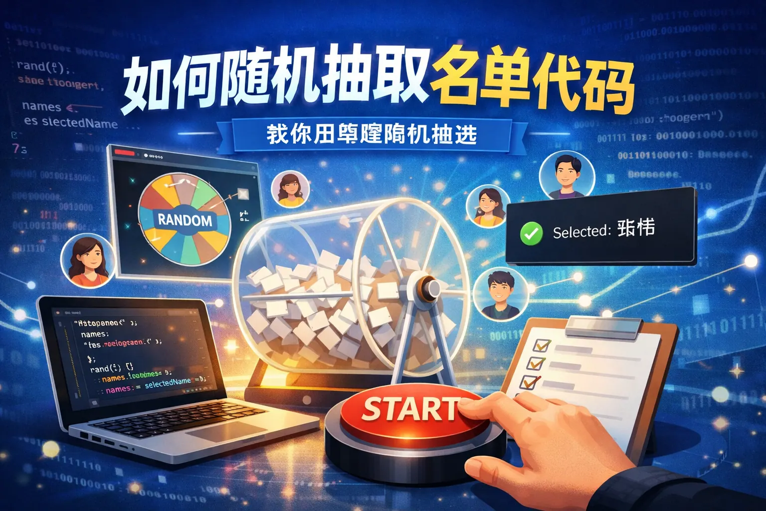 如何随机抽取名单代码