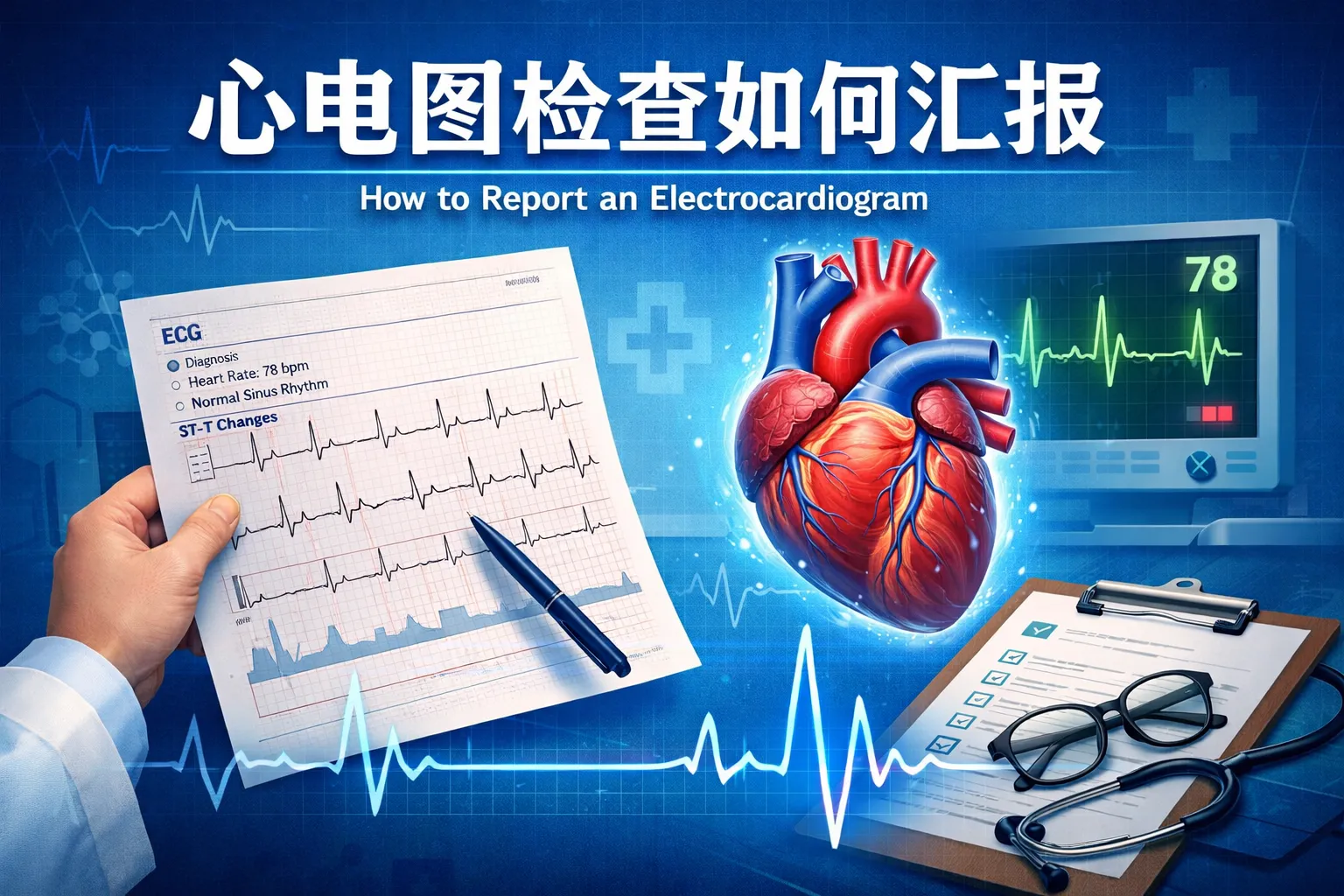 心电图检查如何汇报