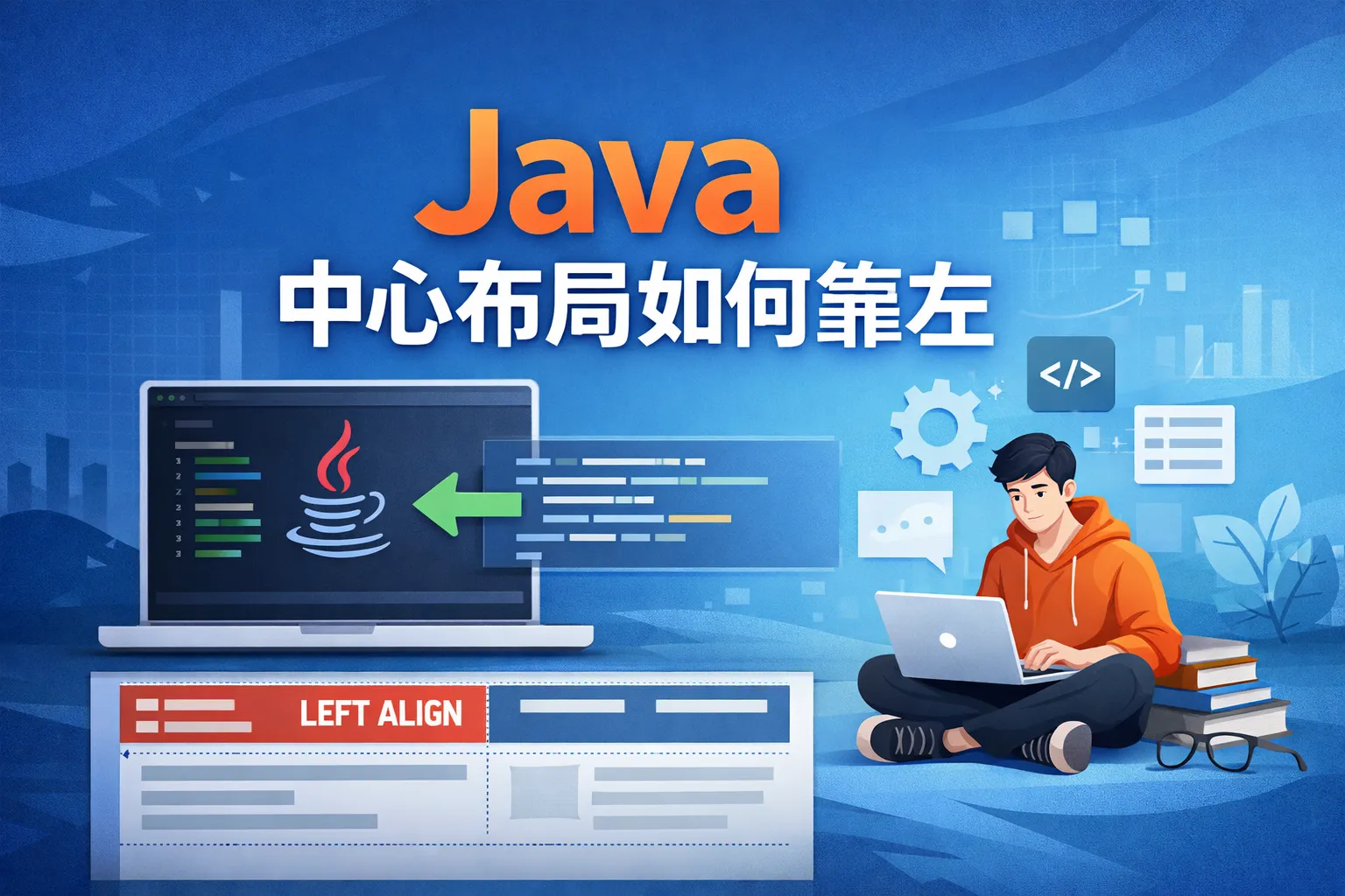 java 中心布局如何靠左
