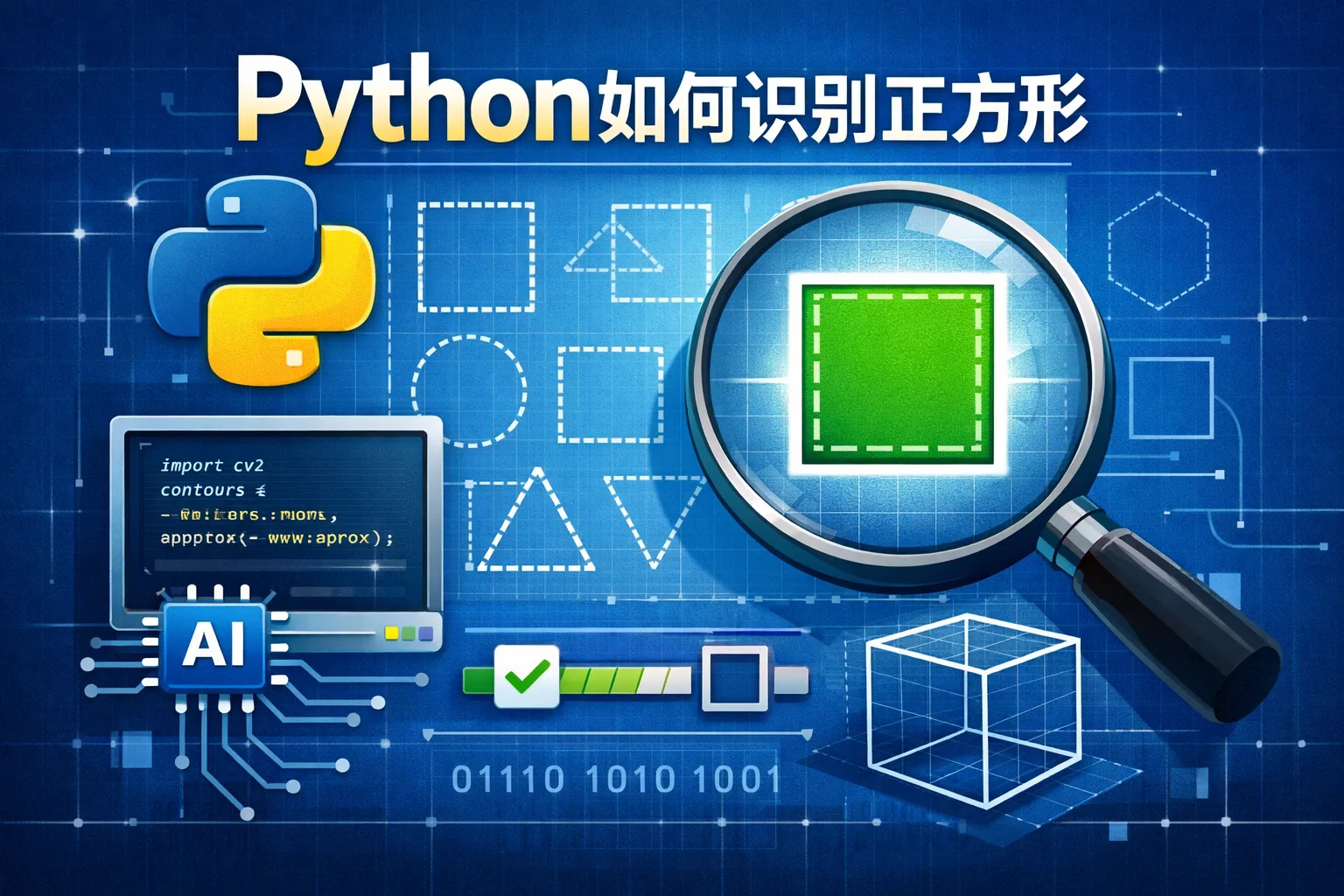 python如何识别正方形
