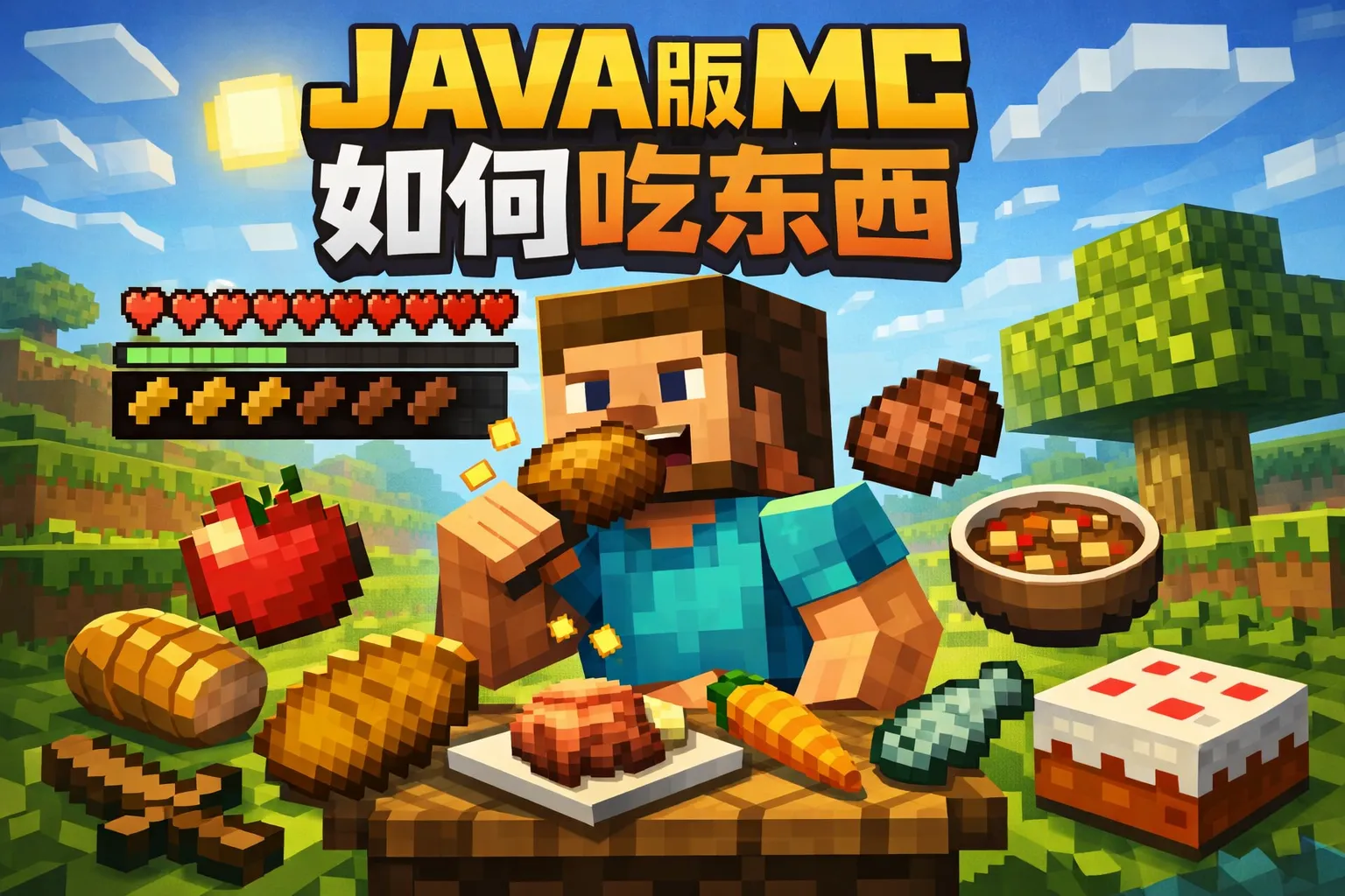 java版mc如何吃东西