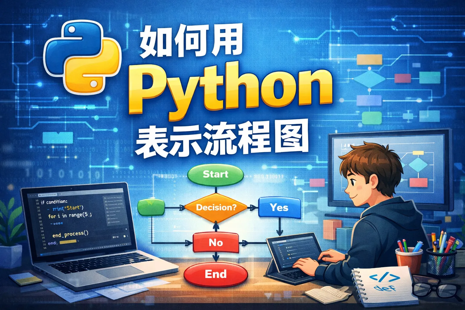 如何用python表示流程图