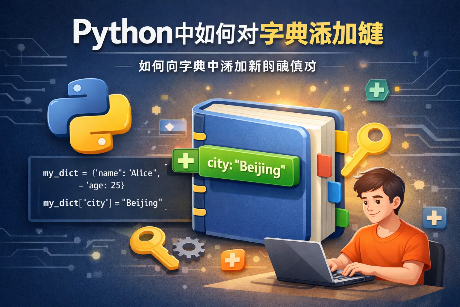 python中如何对字典添加键