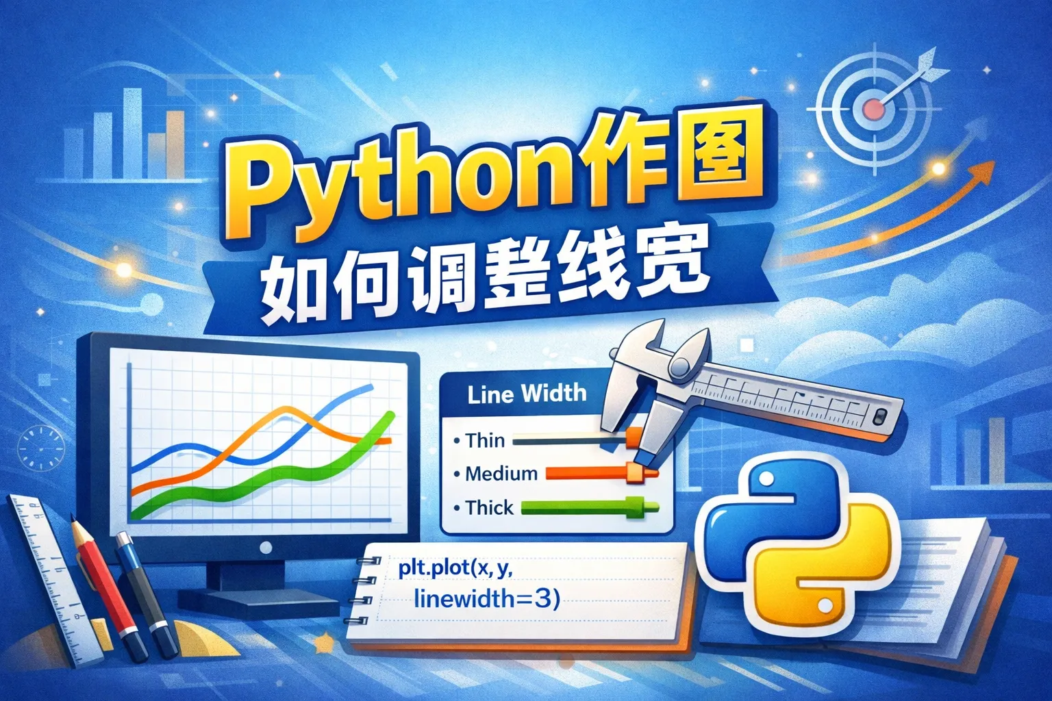 Python作图如何调整线宽