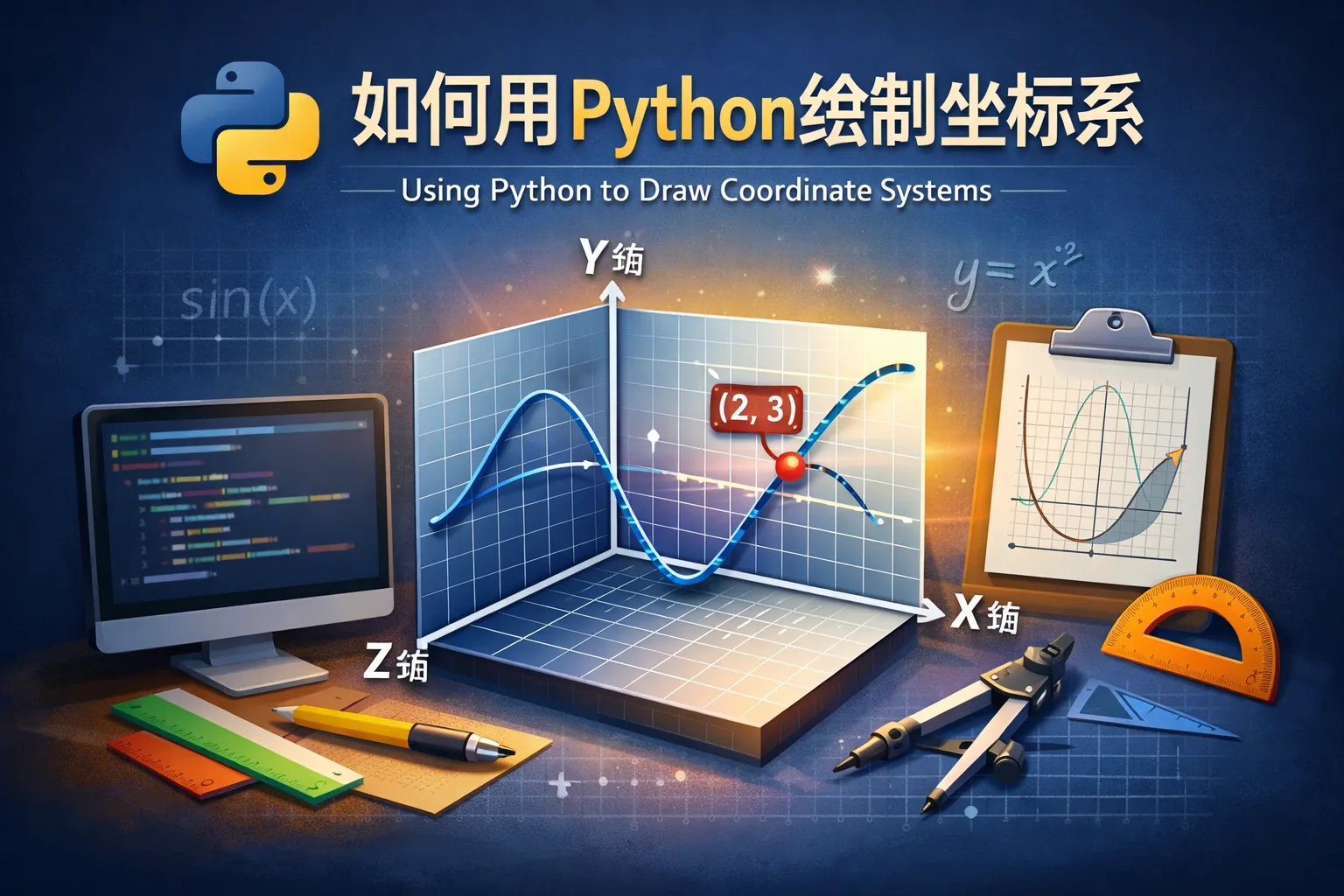 如何用python绘制坐标系
